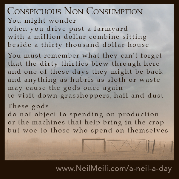 Conspicuous Non Consumption – Neil Meili