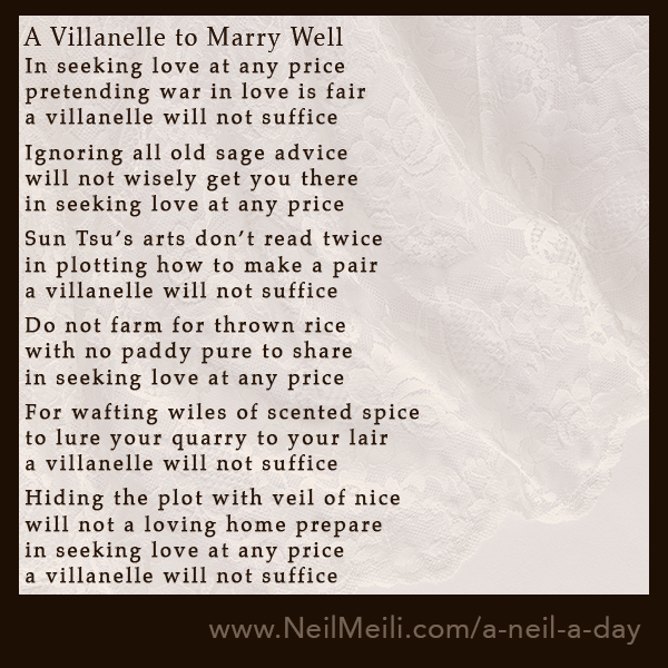A Villanelle to Marry Well – Neil Meili